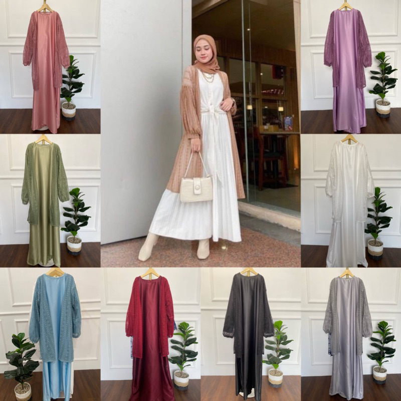 Inner Dress GAMIS Inner SATIN KEBAYA Long Sleeve | Shopee Malaysia