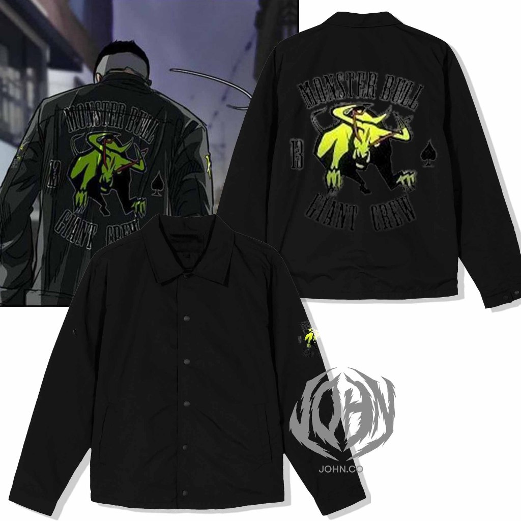 Coach Monster Bull Giant Crew Windbreaker Komic Manhwa Jacket | Shopee ...