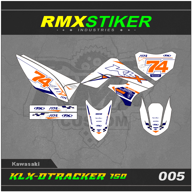 MERAH PUTIH HIJAU Sticker KLX 150 S / L (005) STICKER STRIPPING ...