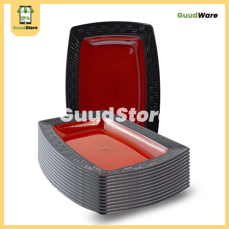 (12Pcs) Rectangular Plastic RAMEN Serving Plate (29CM)/Plastic Cake ...