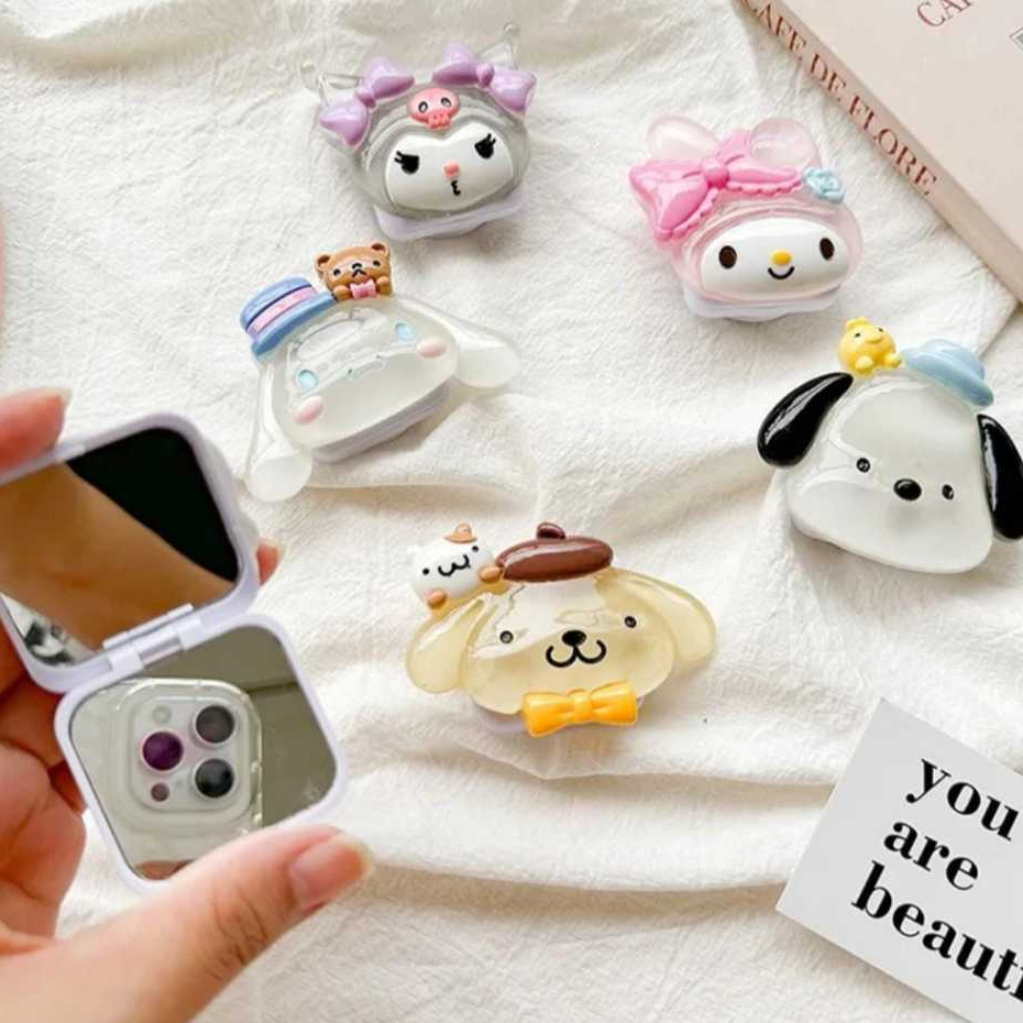 Cartoon New Griptok Glass Mirror Sanrio Phone Holder Cute Mirror Flip ...