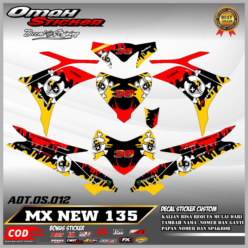 Decal Jupiter Mx 135 New Full Body, Sticker Striping New Jupiter Mx 135 ...