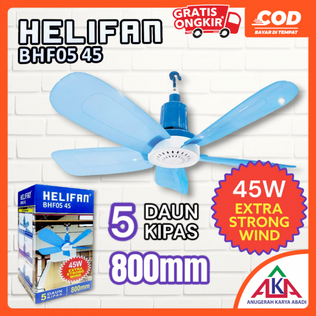 HELIFAN BHF05 Ceiling Hanging Fan 45 Watt Diameter 80cm 5 Fan Blades ...