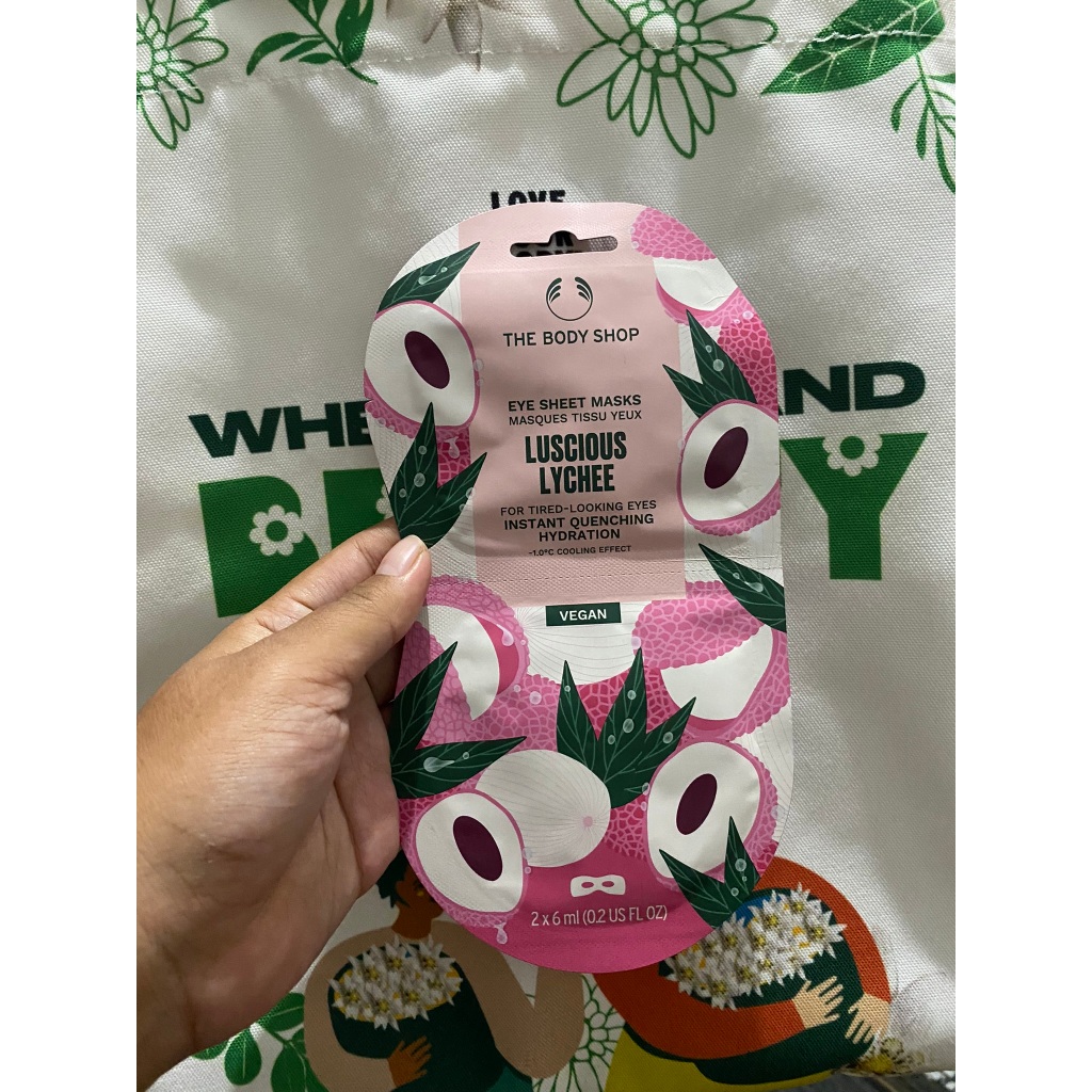 The Body Shop Luscious Lychee Eye Sheet Masks 2 x 6ml Original | Shopee ...