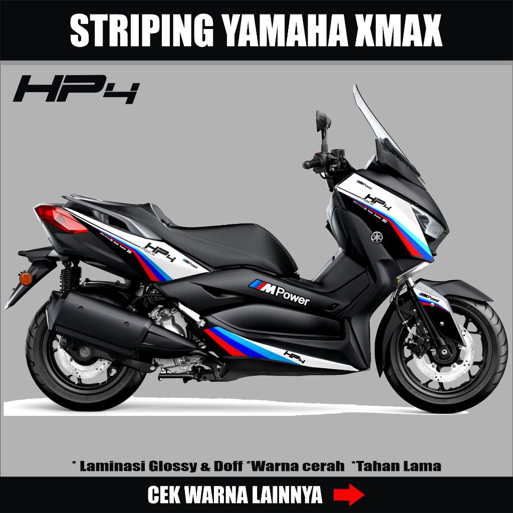 Old Xmax Motorcycle Sticker Striping Decal Bmw Hp4 Motip / Yamaha Xmax ...