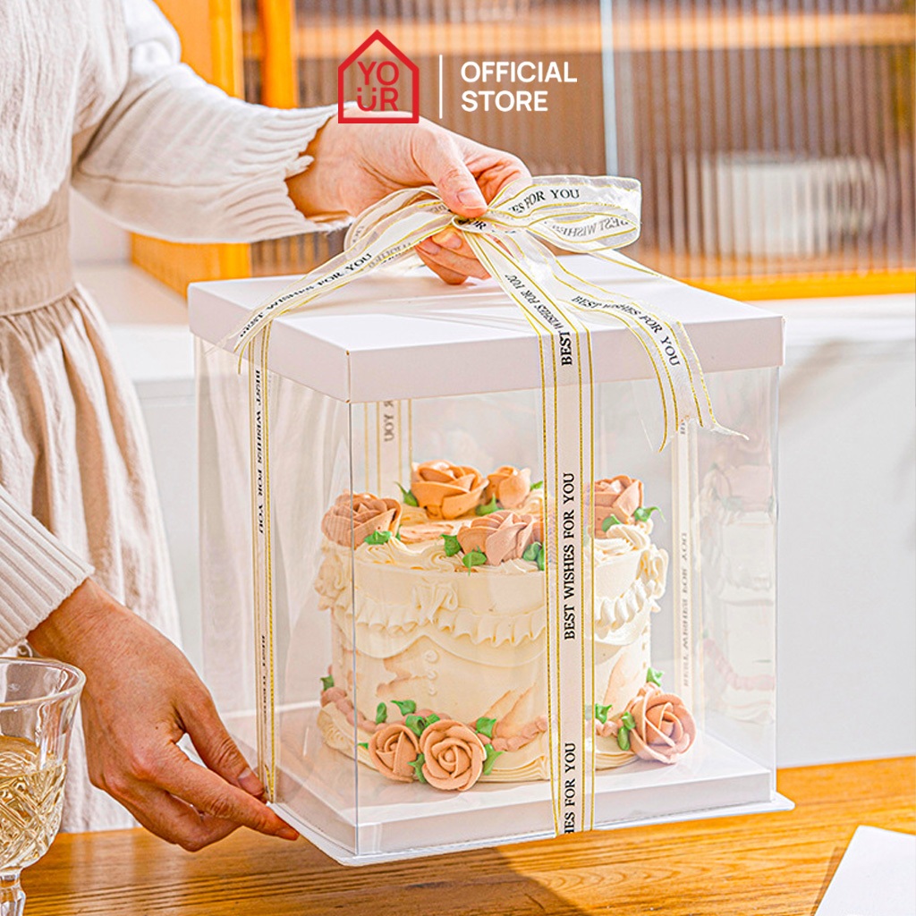 Mica Cake Box 22x22 Cm/Mica Cake Box/Transparent Cake Box/Transparent ...