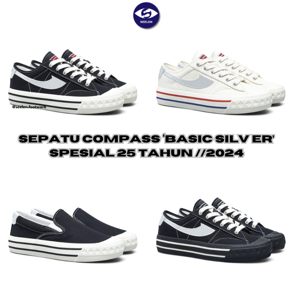 Compass Retrograde 25th Low & Slip On Black White, Cream, Double Black ...
