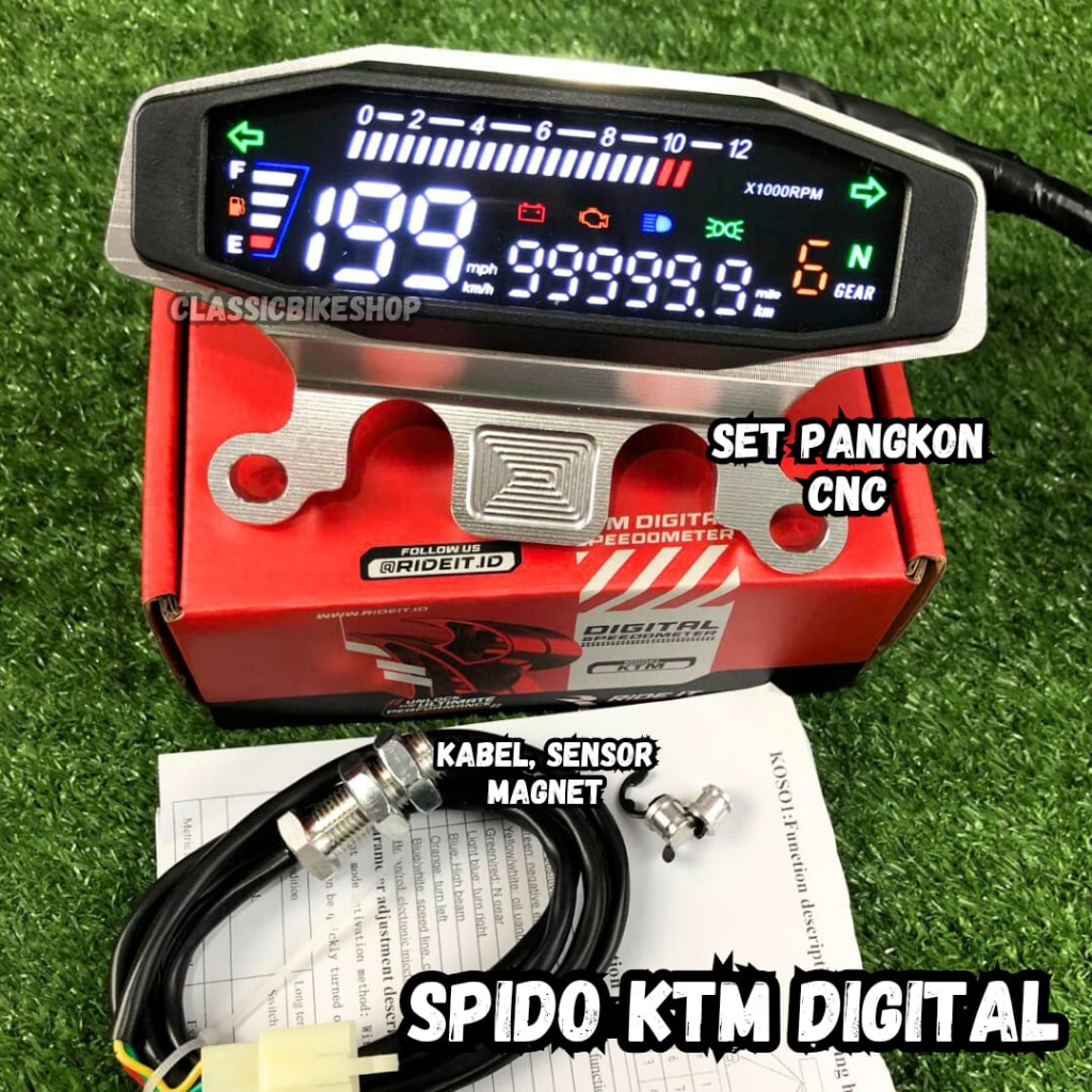 Speedometer KTM SPIDO KTM FULL Indicator DIGITAL SPIDOMETER KTM SET CNC ...