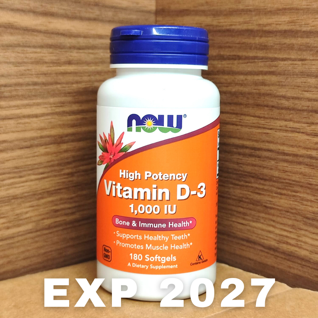 Now Foods Food Vitamin Vit D-3 D3 D 3 1000 IU High Potency contains 180/360 softgels | Shopee ...