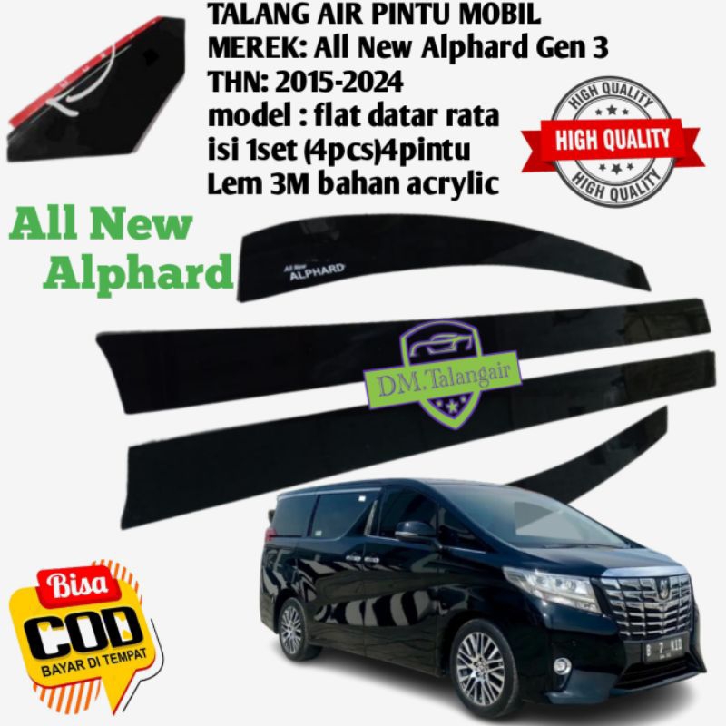 Toyota All New Alphard Yr 2015-2024 Car Gutter flat flat flat model 4 ...