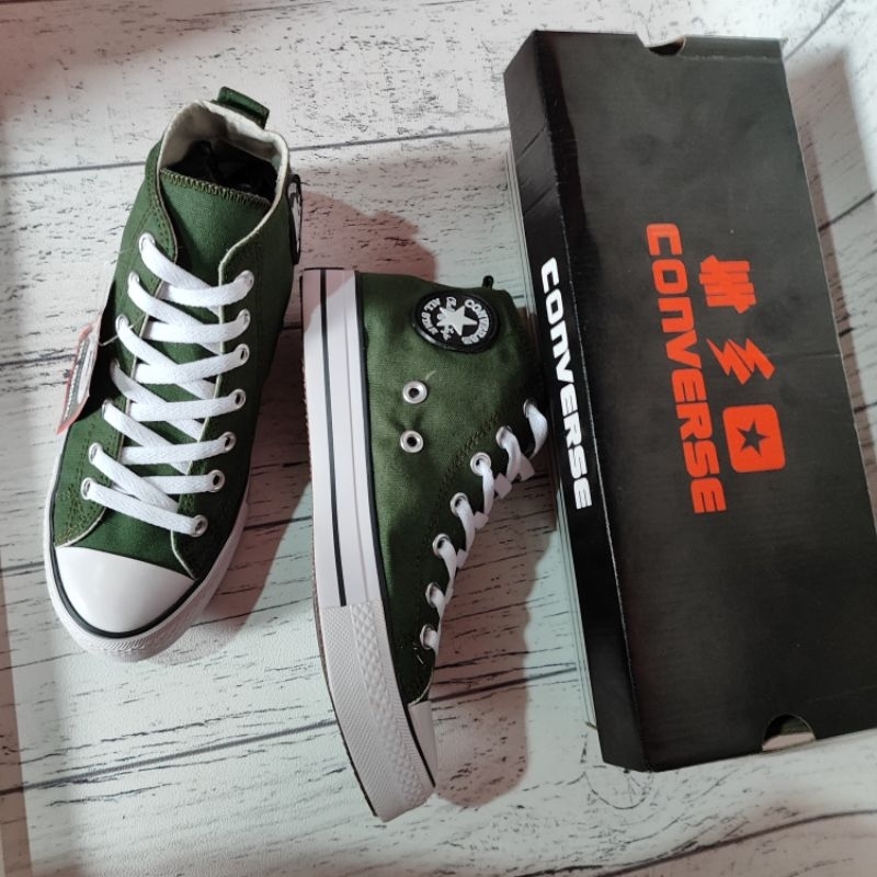 HIJAU Converse Semi Boots Army Green All-Star Shoes - Men's Women's ...