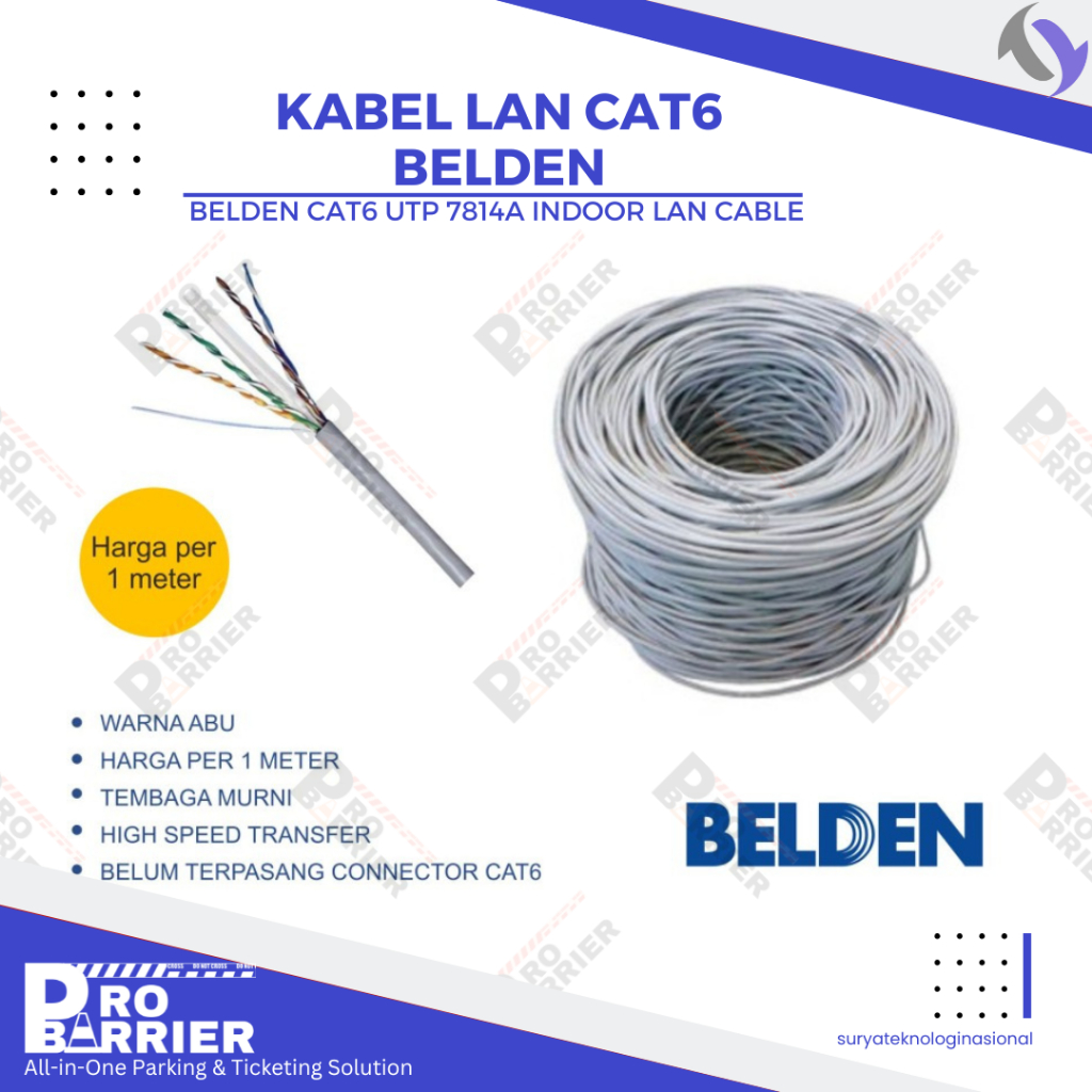 Belden Cat6 7814A LAN Cable / Indoor UTP LAN Cable - Per Meter | Shopee ...