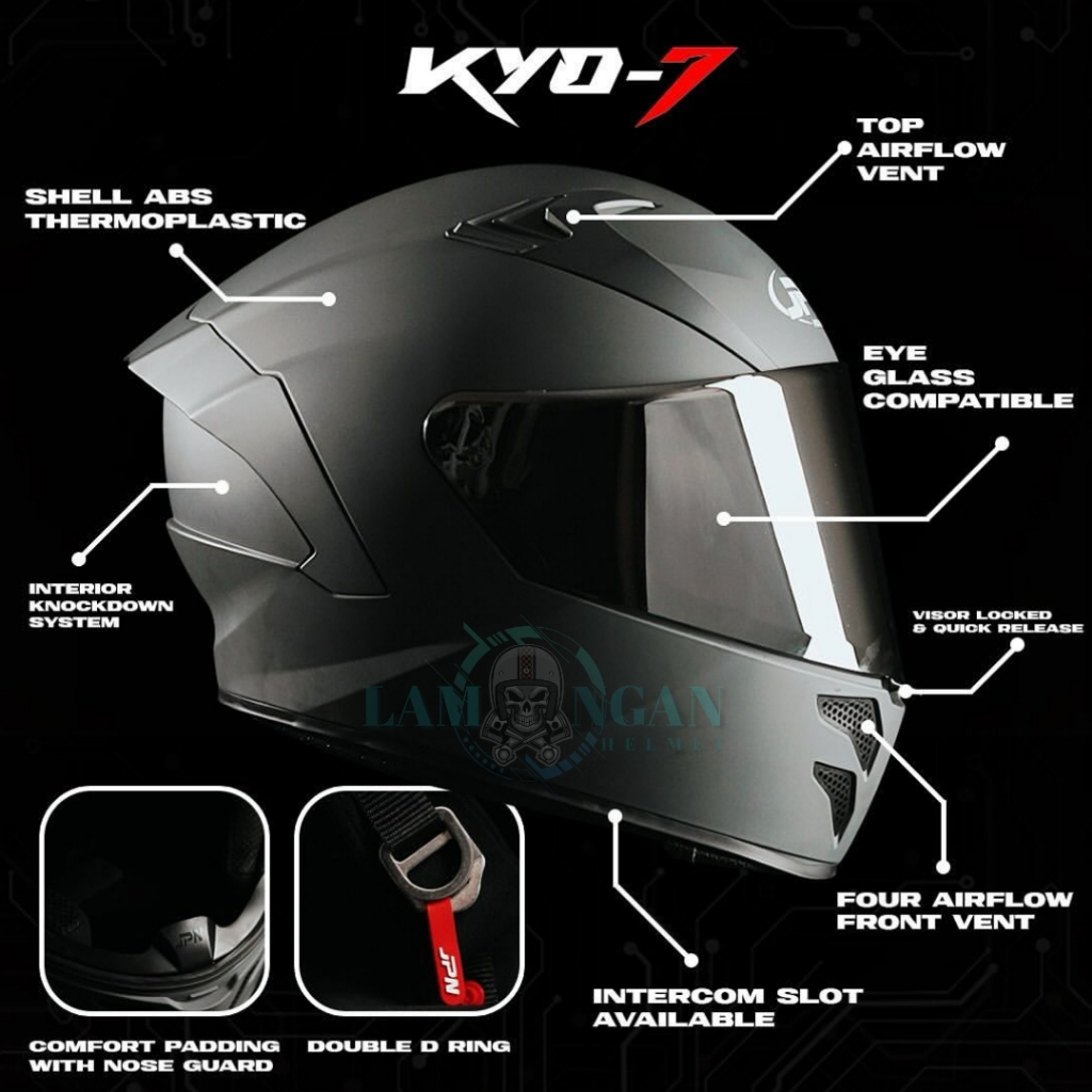 Original JPN KYO-7 Helmet | Full Face Helmet For Adult Men And Women ...