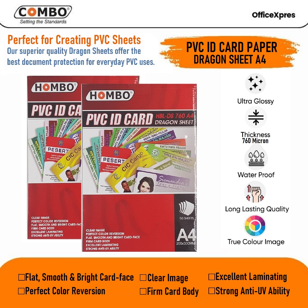 Instant PVC Paper ID Card Material A4 / PVC Paper ID Card Cutter Dragon ...