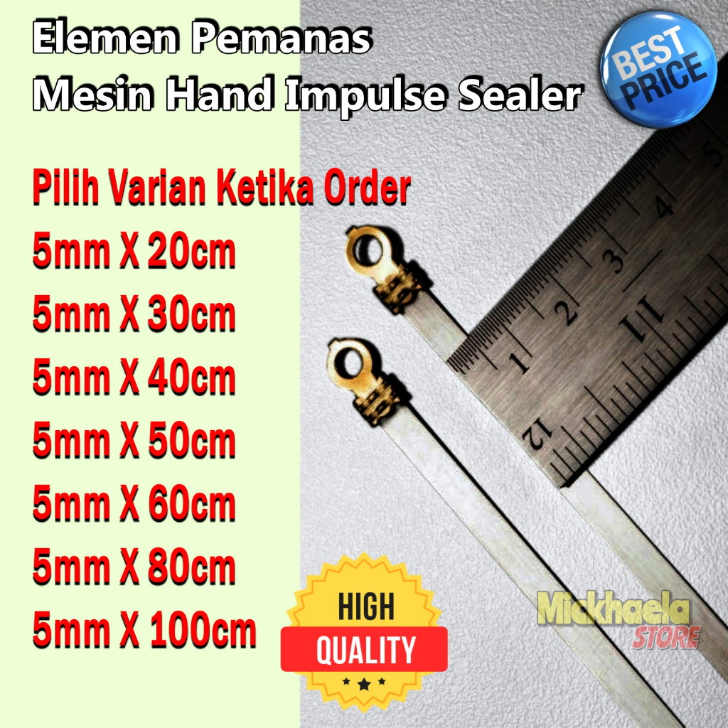 MESIN Leabar 5mm Hand Impulse Sealer Machine Heating Wire Plate ...