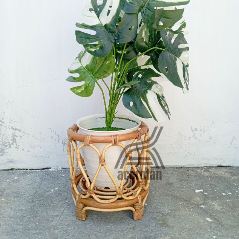 Minimalist RATTAN FLOWER POT/RATTAN STANDING POT | Shopee Malaysia