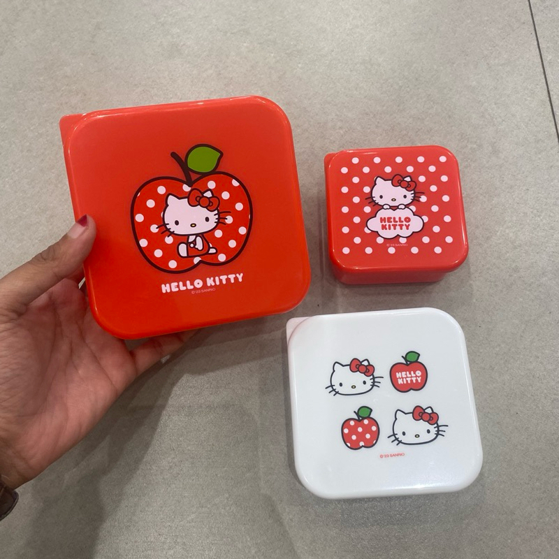 Miniso 1 set Hello Kitty Apple Collection Food Storage Containers (3 ...