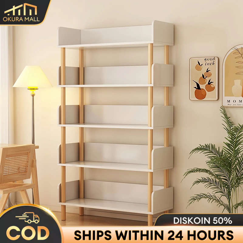 KAYU Wooden Bookshelf 6 STORIES Wooden Stacking Shelf Storage Bookshelf ...