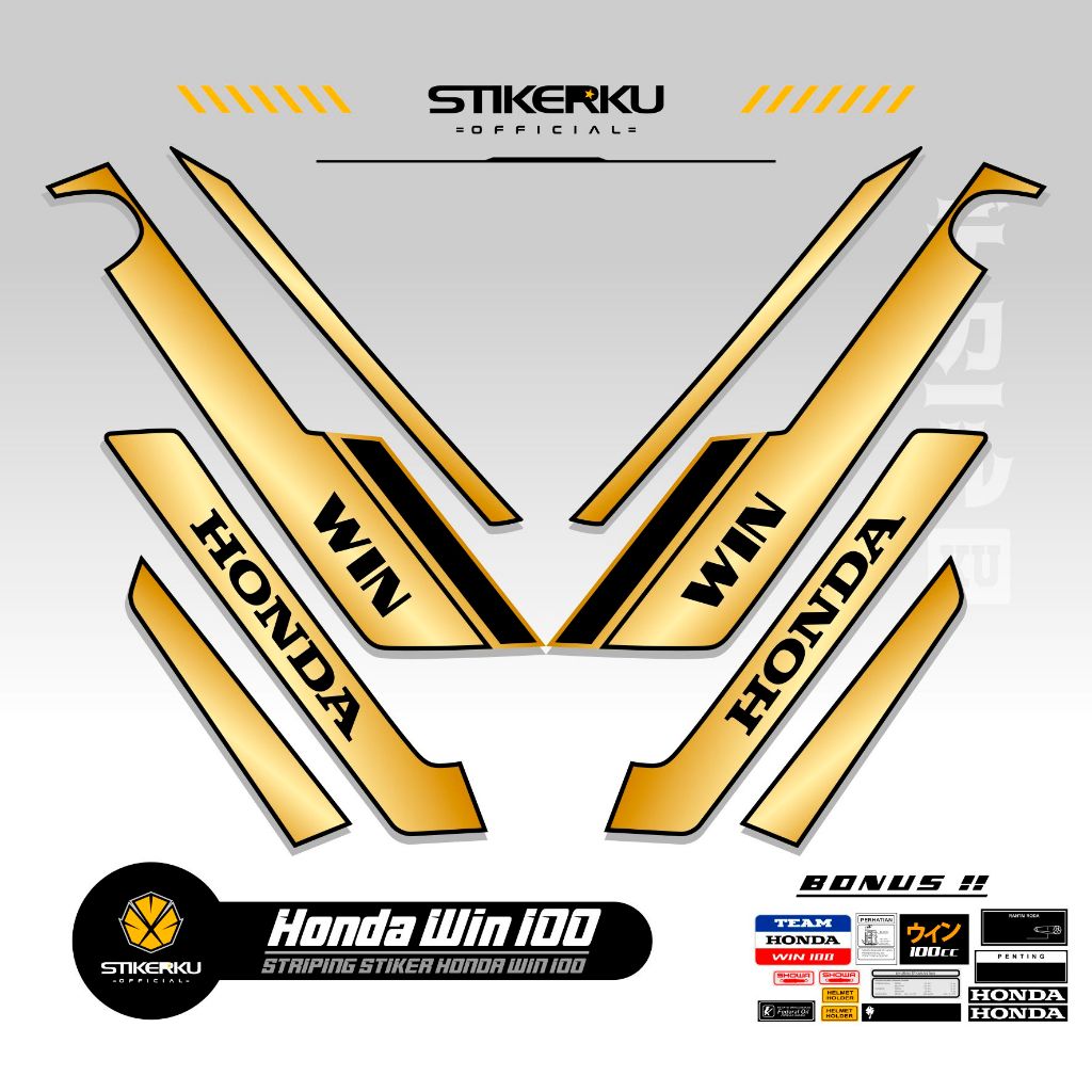 Honda WIN STRIPING / MOTIF 9 / WIN 100 STICKER / WIN STICKERS ...