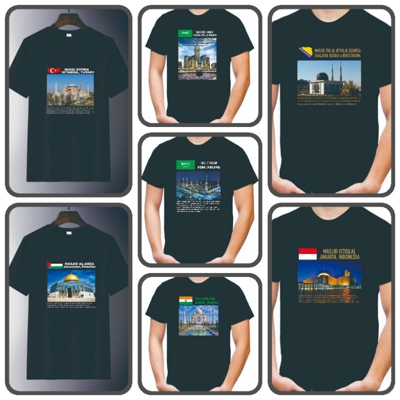 T-shirt Landmark Mosque Mosque famous in the world contad 30s Al Aqsa ...