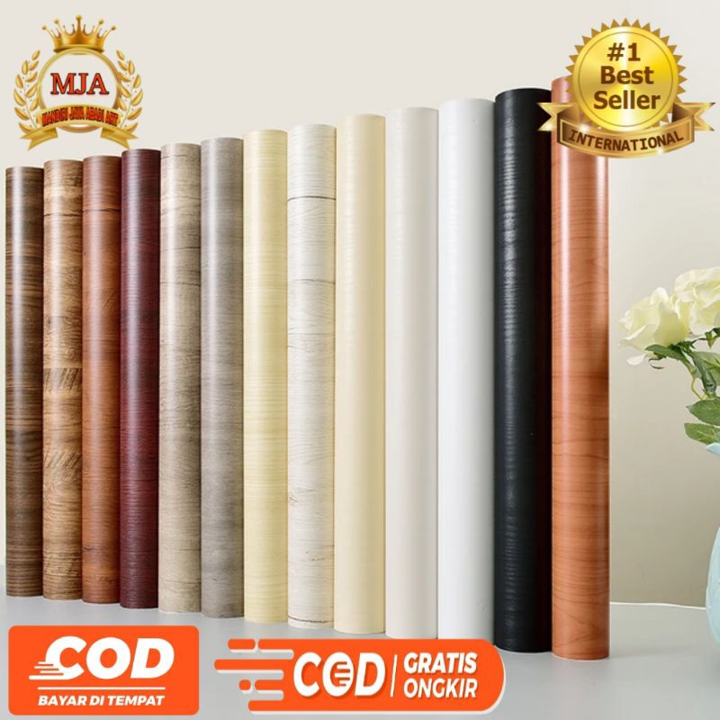 KAYU Waterproof Vinyl Wall Sticker Furniture Home Decor Wood Grain Wall ...