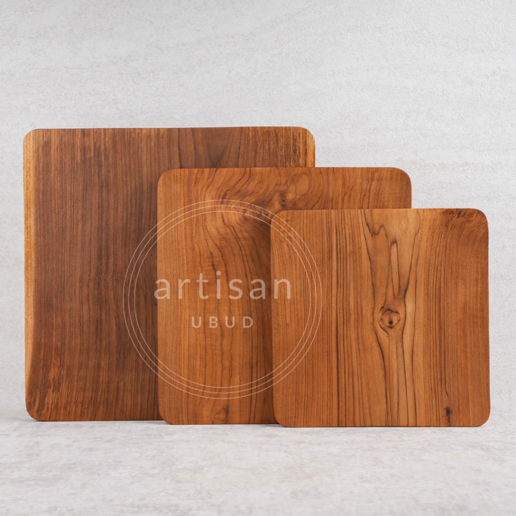 Gariwa S - M Whole Teak Wood Cutting Board Without Joints / Wooden Tray ...