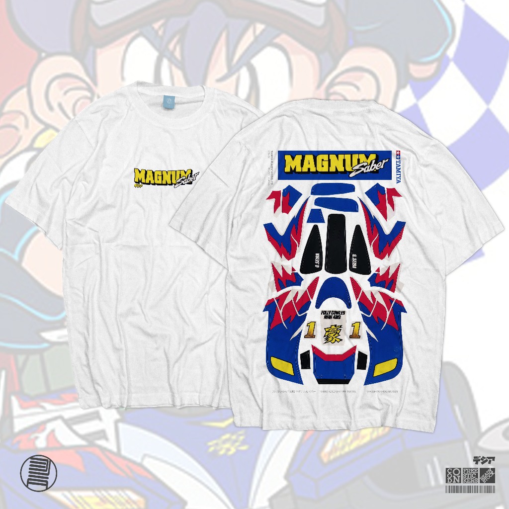 T-Shirt Magnum Saber Tamiya Lets and Go Mini 4wd Cartoon Jadul 90s ...