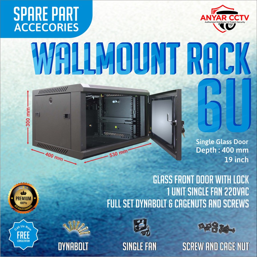 Wallmount Rackmount 6U, 6U Single Door Server Rack | Shopee Malaysia