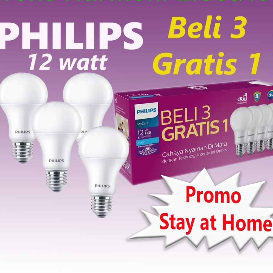 Philips Led 12w Multipack MyCare Bulb 12w Buy 3 Get 1 Free | Shopee ...