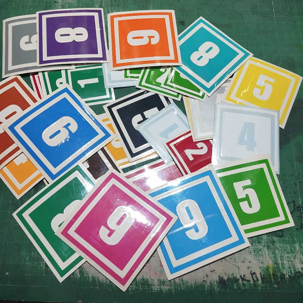 Label STICKER NUMBERS BOLONG MODEL DLM UK BOX 7 CM - ORACAL GLOSSY ...