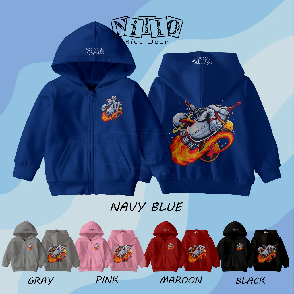 Children's Jackets | Astro Rocket Kids Zipper Hoodie | Zipper Hoodie ...