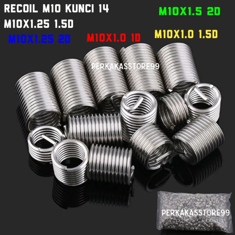 Recoil Drat Bolt Lock 14. M10 Helicoil Repairt Drat Bolt Slek Dol Wear | Shopee Malaysia