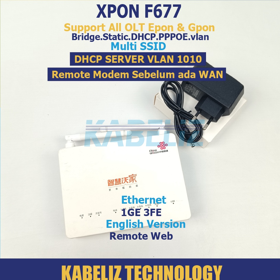 Art L12B ONU XPON F677 V2 SUPPORT ALL OLT EPON AND ALL OLT GPON ONT WIFI ROUTER ZTE F677 EPON ...