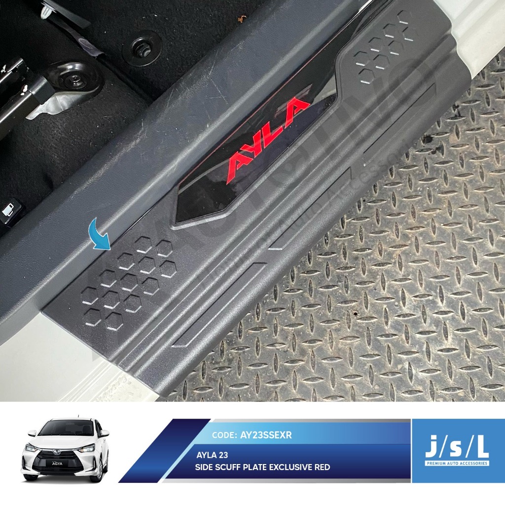 Ayla 2023 Side Scuff Plate Exclusive Red JSL Side Sillplate | Shopee ...