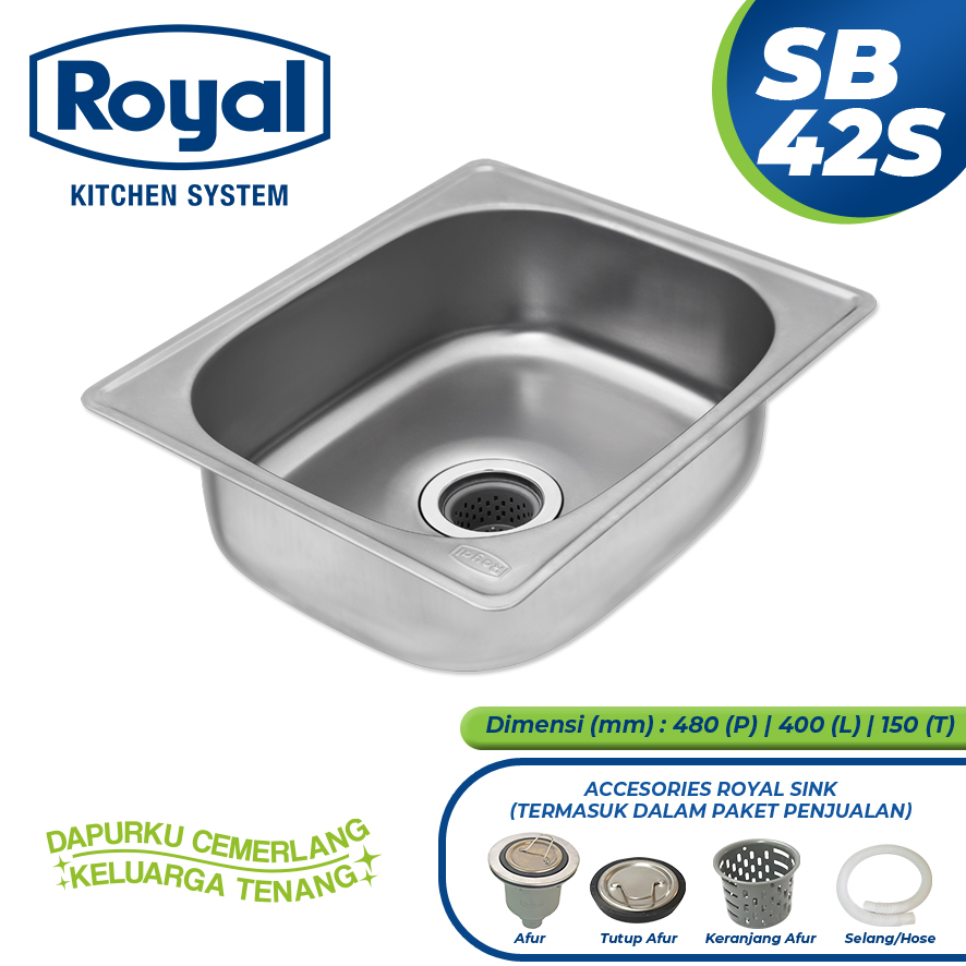 Royal Kitchen Sink SB 42 S Stainless Steel Kitchen Sink SB 42S | Shopee ...