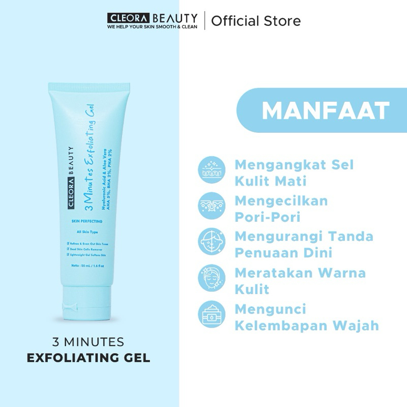Cleora Exfoliating Gel 50gr With AHA BHA PHA - Facial Exfoliating For ...