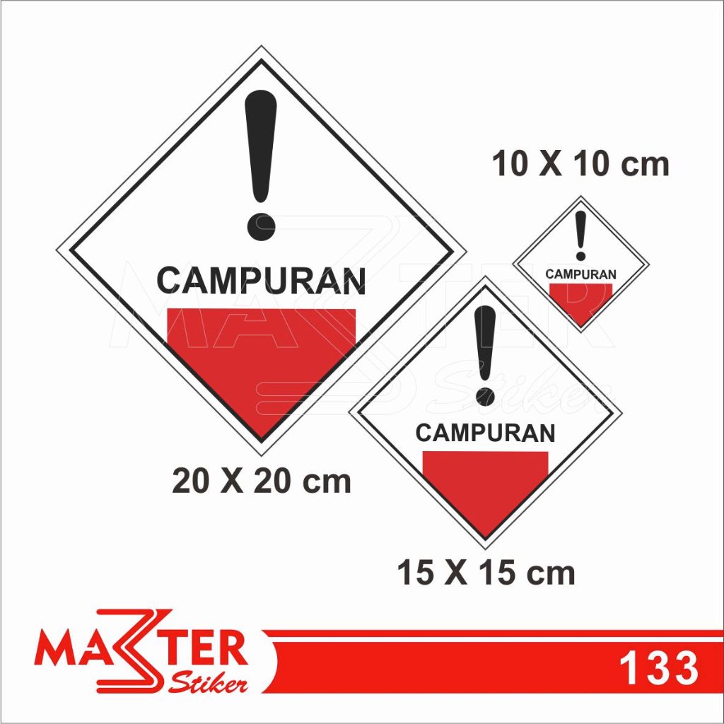 133- Mixed Stickers, B3 Waste Symbols, Vinyl Stickers, Premium ...
