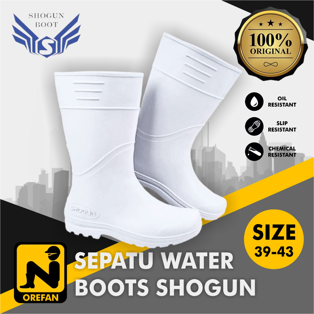 PUTIH Shogun white boots water water safety shoes shogun white | Shopee ...