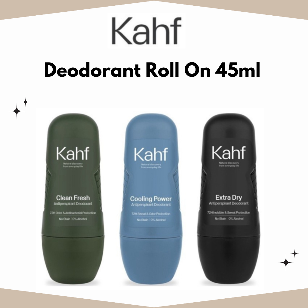 Kahf Antiperspirant Deodorant Roll On 45ml/Clean Fresh/Cooling Power ...