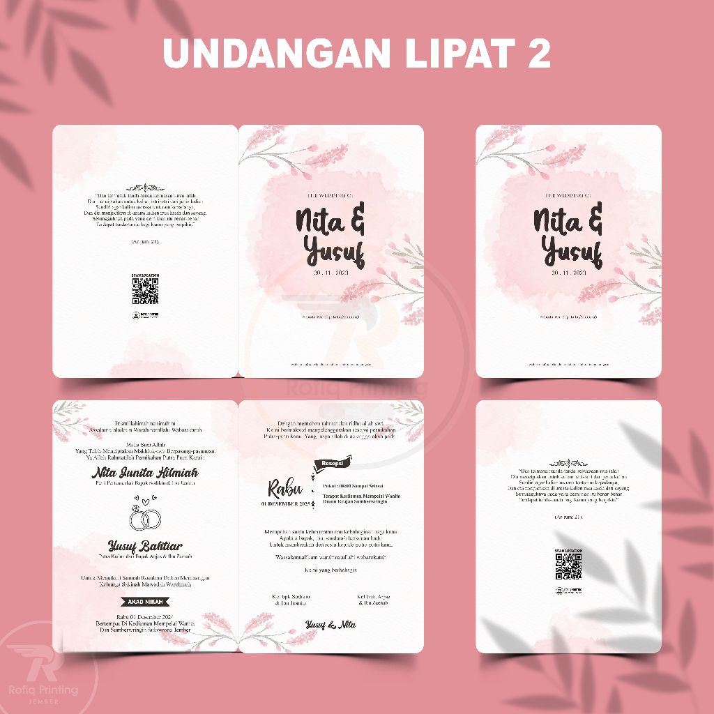 2 Fold Wedding Invitation | Contemporary Design | Invitation card ...