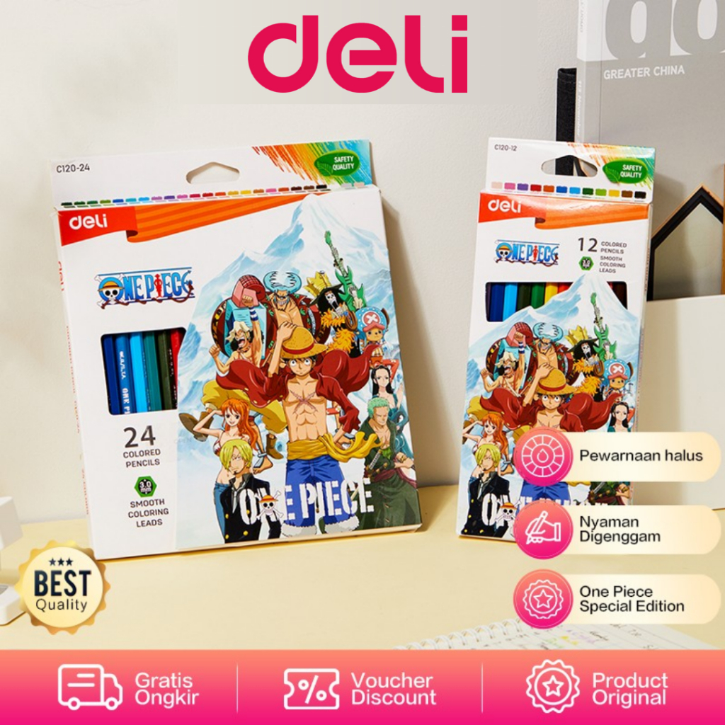 Deli Color Pencil/Color Pencil ONE PIECE Edition Smooth Coloring EC120 ...