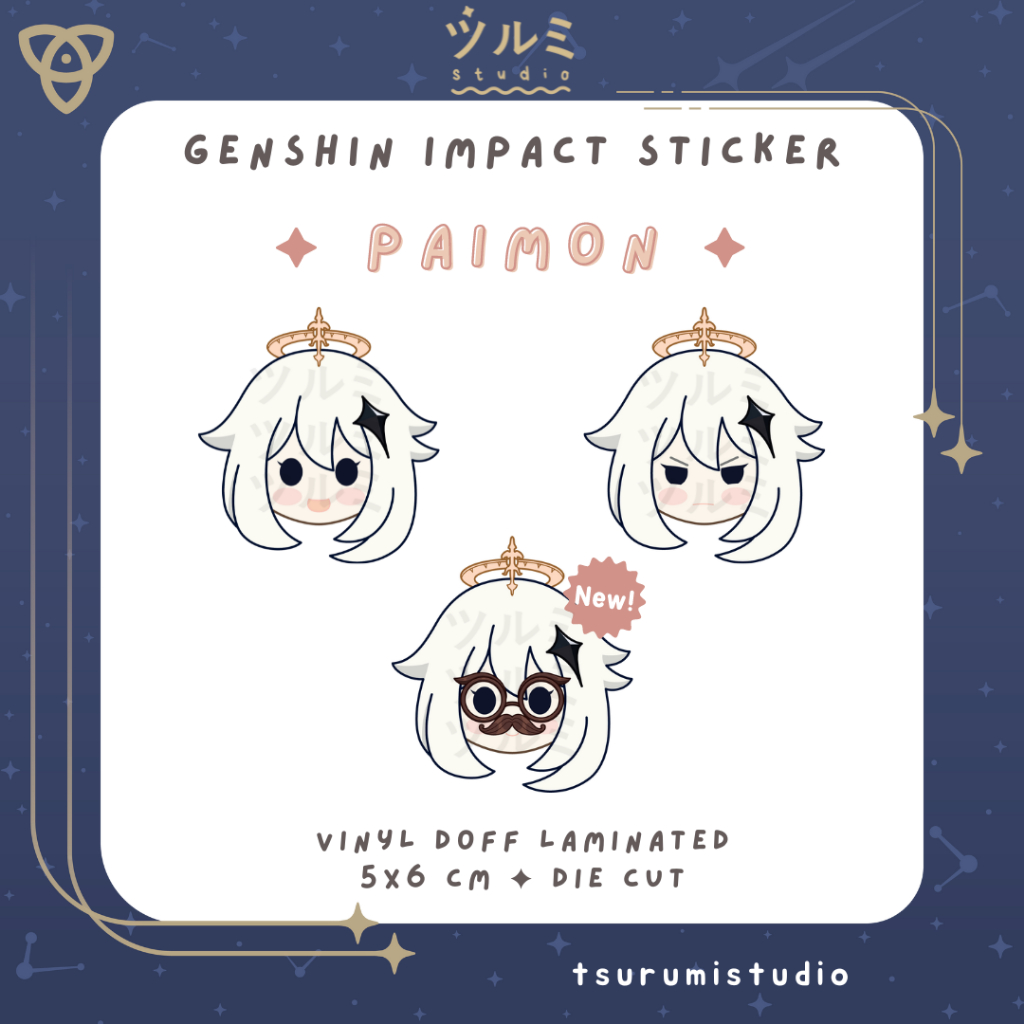 Genshin Impact Paimon Chibi Sticker by tsurumistudio | Shopee Malaysia