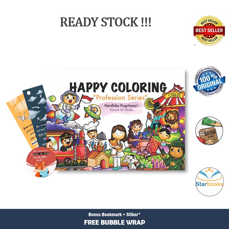 Happy Coloring Book: Profession Series - C-Klik (Children) | Shopee ...