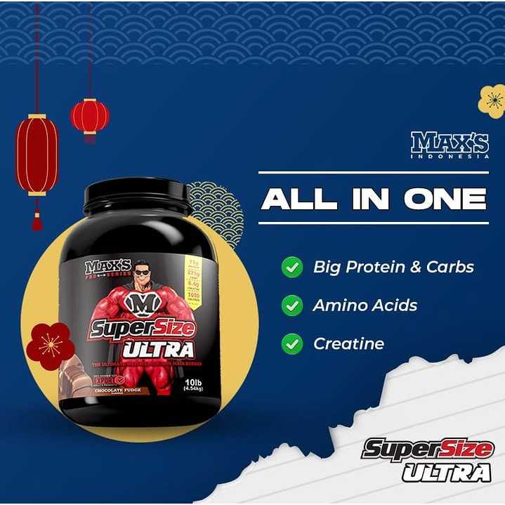 Maxs Super Size Ultra 10lbs - Ultimate Mass Gainer Protein Milk Weight ...