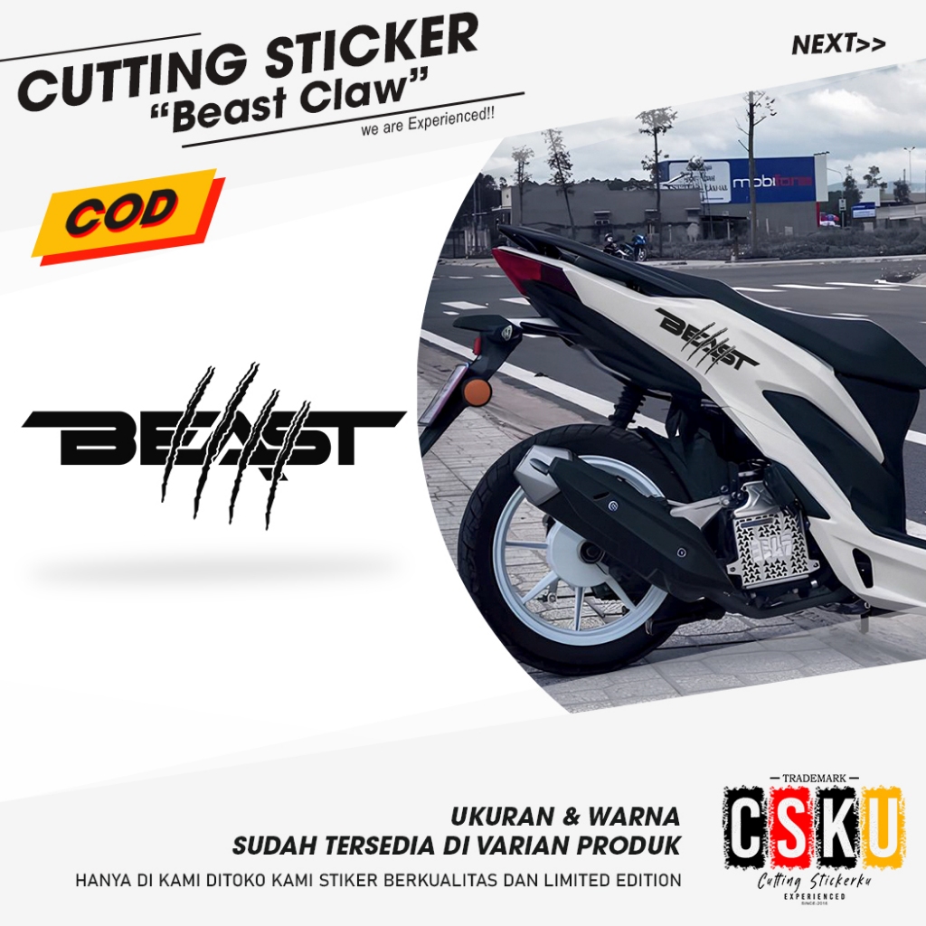 Cutting Sticker Beast Claw Variation Motorcycle Car Claw Sticker Cool ...
