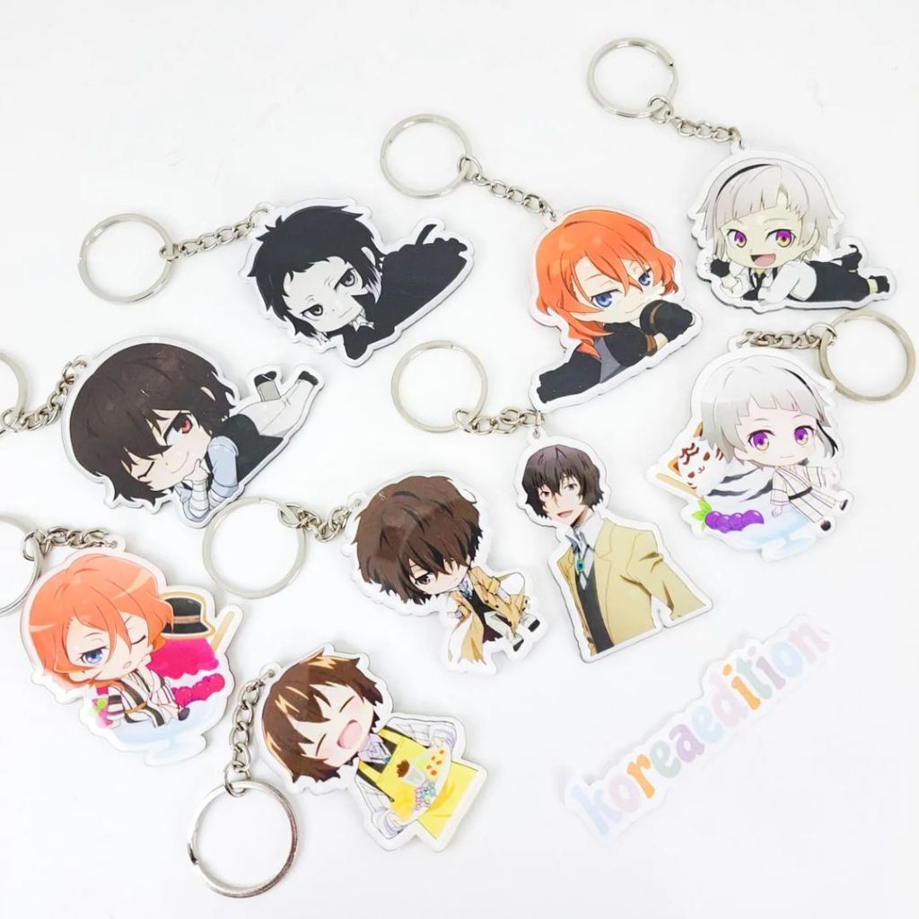 GANTUNGAN Acrylic Keyring Keychain Anime Bungou Stray Dogs BSD Dazai ...