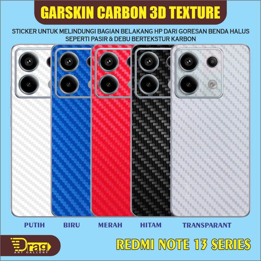 Back Skin Carbon XIAOMI Redmi Note 13 13 Pro 4G 5G Plus Garskin Carbon ...