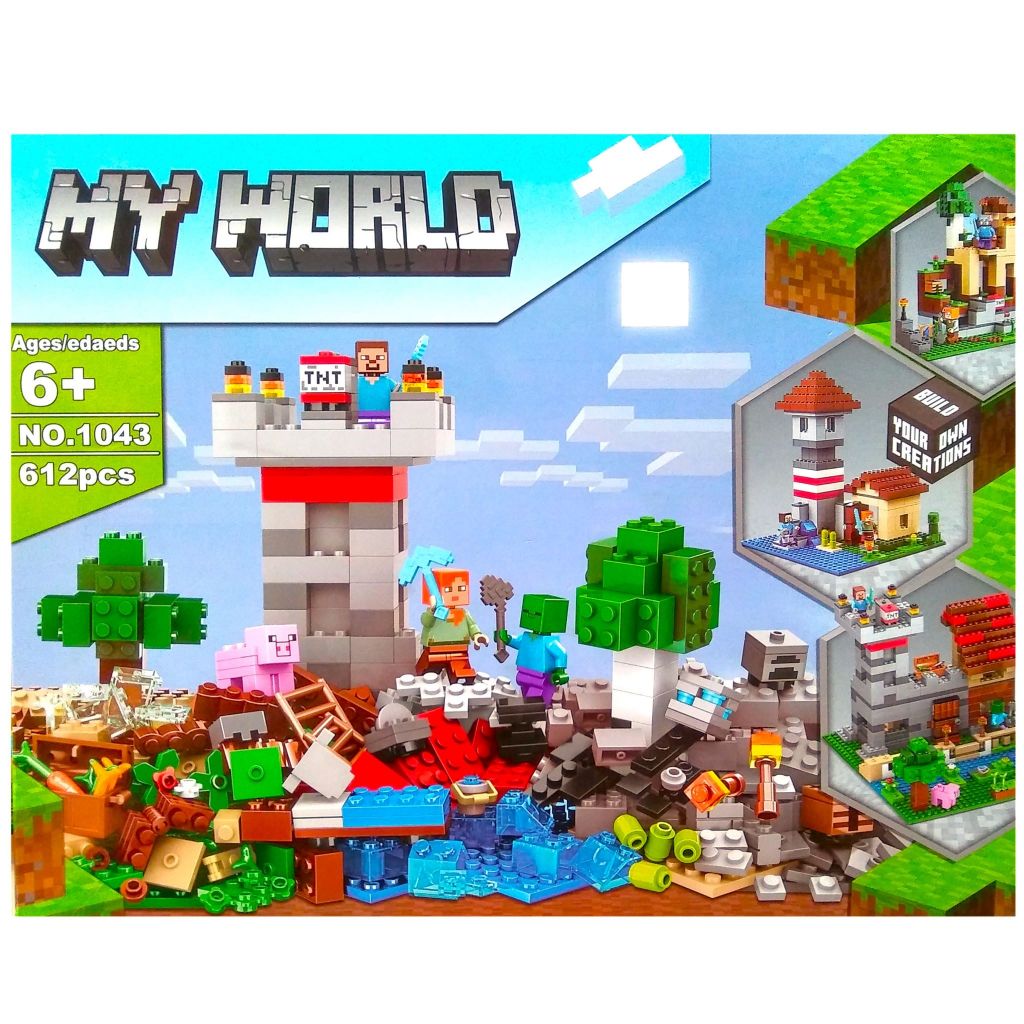 Lego MINECRAFT WORLD BLOCK Toys 2 IN 1 Level Tower House BRICK Creative ...