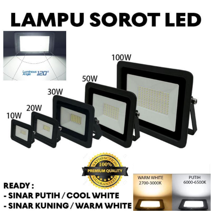 PUTIH Emico WHITE LED SPOTLIGHT FLOOD LIGHT 300W 200W 100W 50W 30W 20W ...