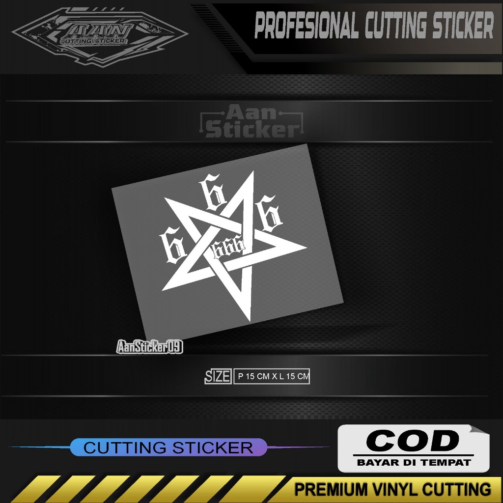 666 Star Cutting Sticker | Motorbike sticker | Sticker | Size 15 cm ...